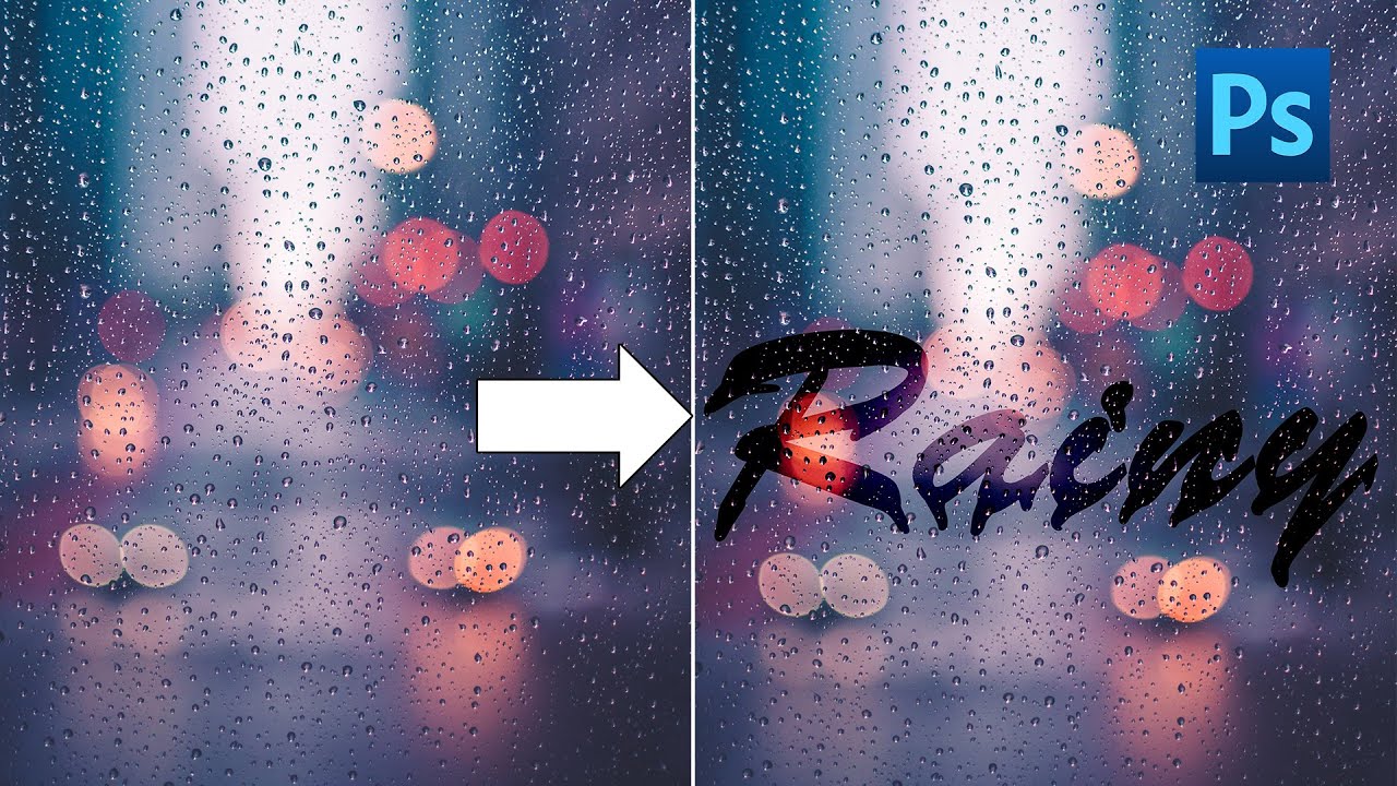 Photoshop Tutorial | Rain Text Effect in Photoshop Tutorial - YouTube
