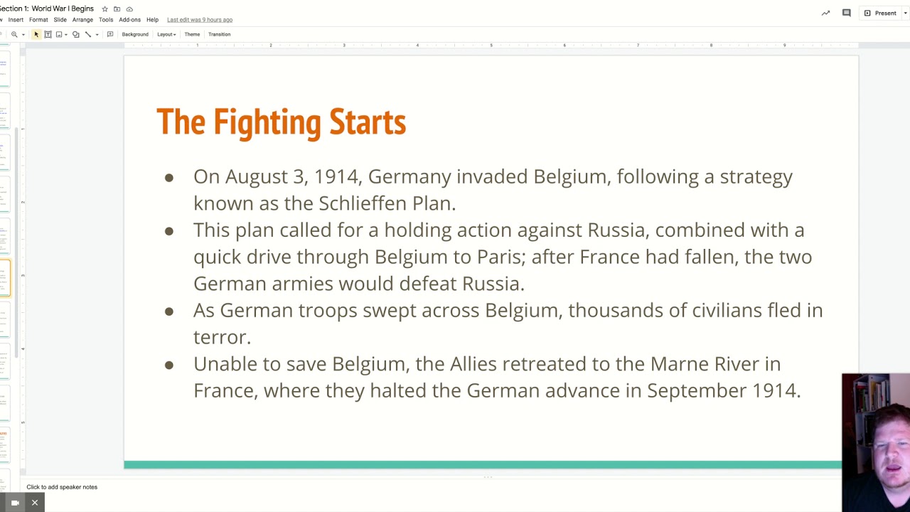 Chapter 11, Section 1: World War I Begins - Google Slides - YouTube