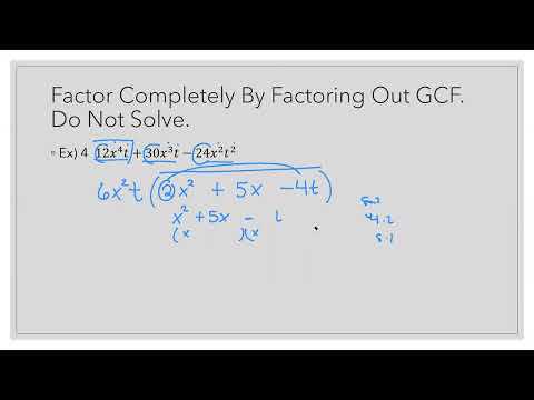 Part 2 Factoring Out Greatest Common Factor - YouTube