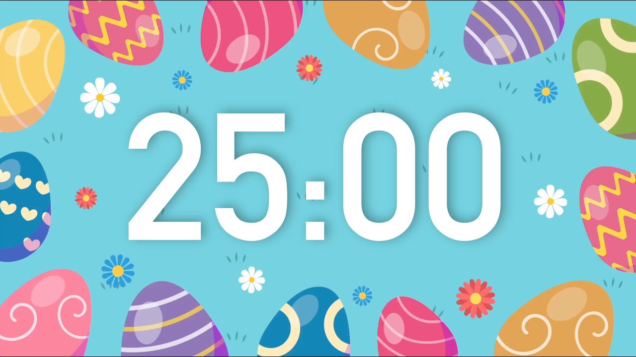 25 Minute Easter Countdown Timer with Colorful Easter Eggs (4K) 🐇 🌷 ...