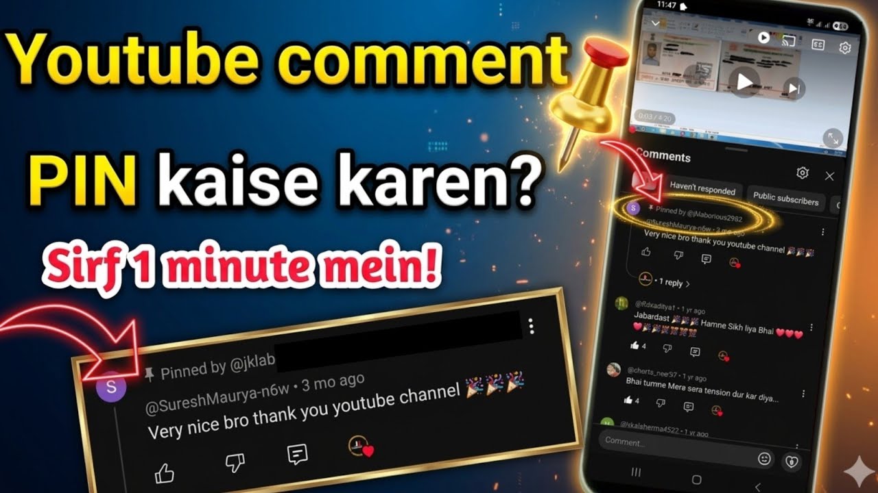YouTube Comment Pin Kaise Kare | How to Pin a Comment on YouTube (2026 ...