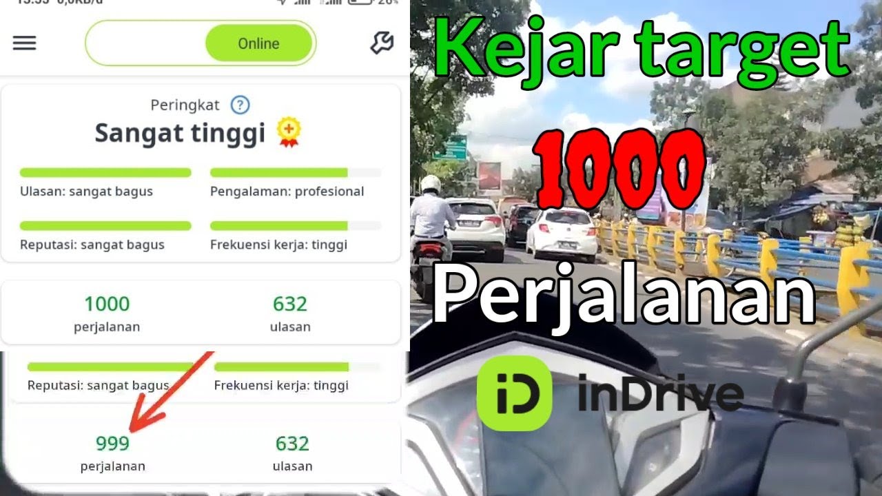 Kejar target 1000 riwayat perjalanan indriver ||daily Vlog indriver ...