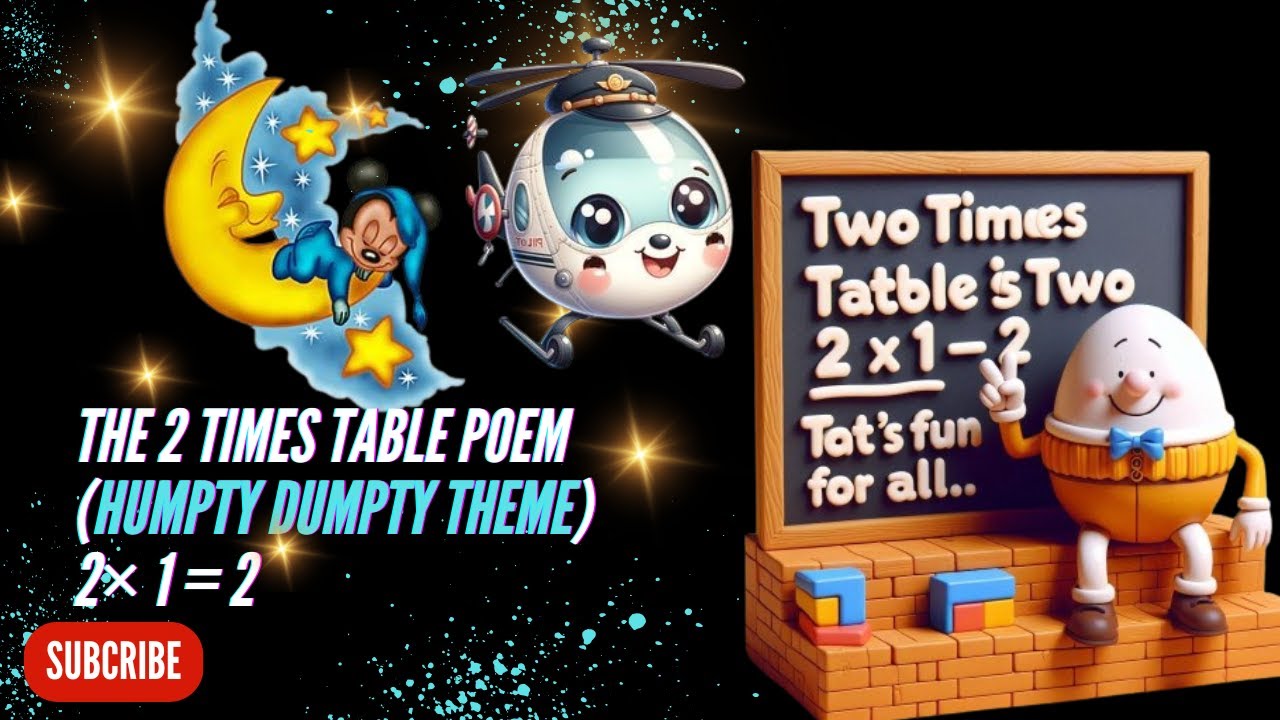🎵 The 2 Times Table Poem Humpty Dumpty Theme Fun Learning for Kids🎵 ...