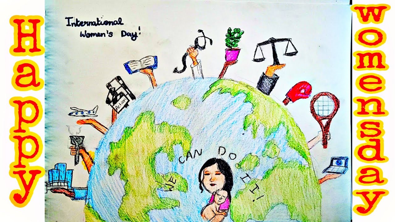 International women's day drawing | Happy women's day | women ...