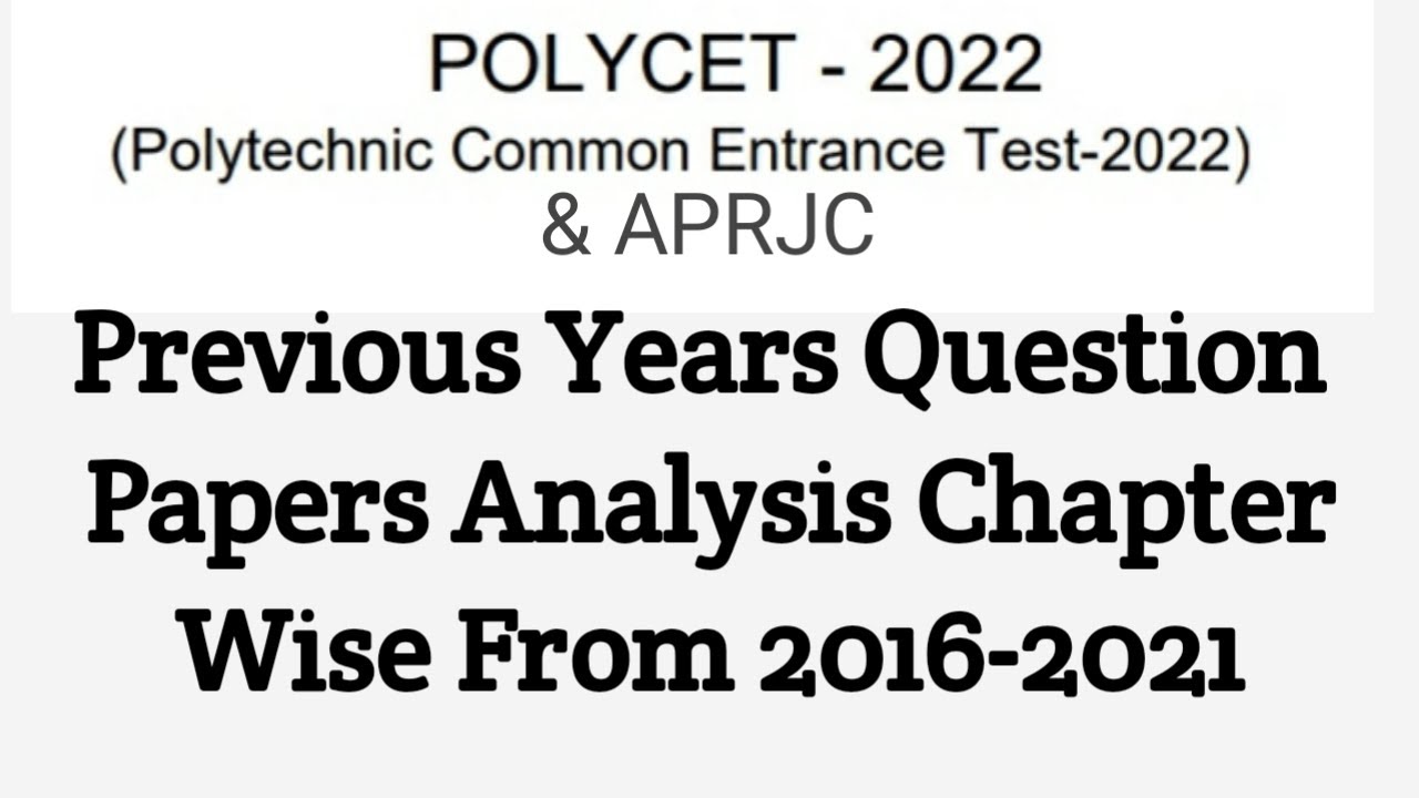 AP Polycet & APRJC 2022 | Previous years question papers analysis ...