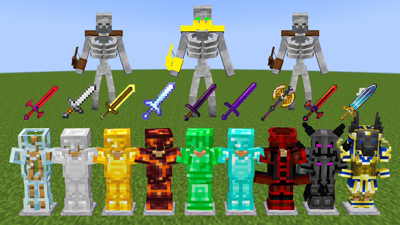 which armor is stronger in minecraft experiment? (compilation) - YouTube