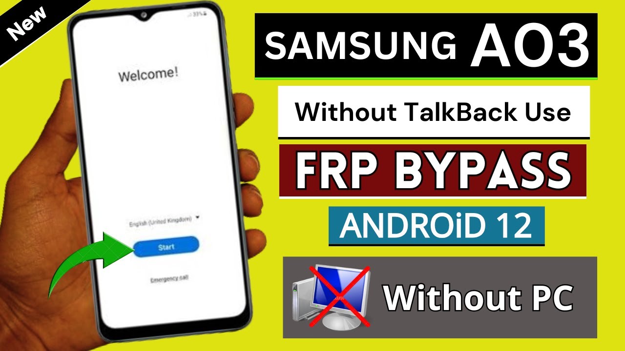 Samsung A03 Frp Bypass Android 12 Without PC | Talkback Not Working ...