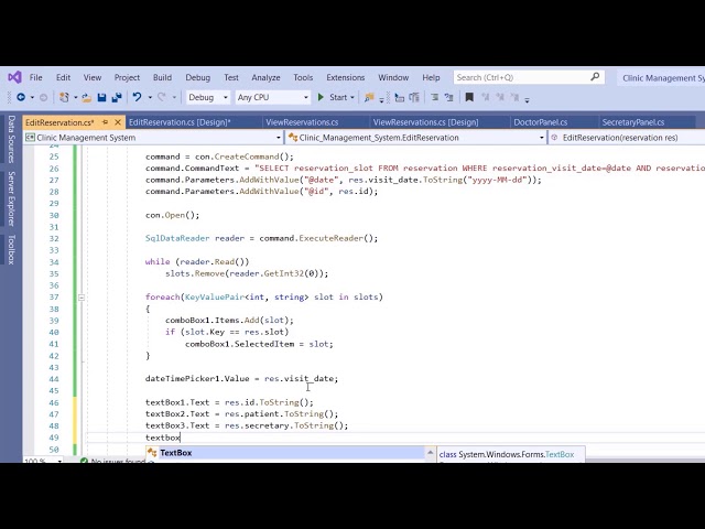 Clinic Management System In C# - Part 15 - Secretary Panel - Edit ...