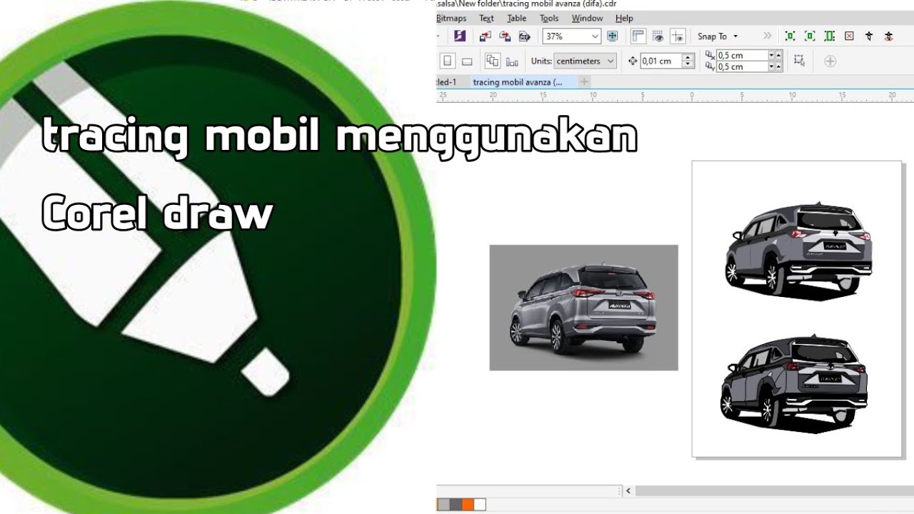 Membuat tracing menggunakan Corel draw//tugas pkl - YouTube