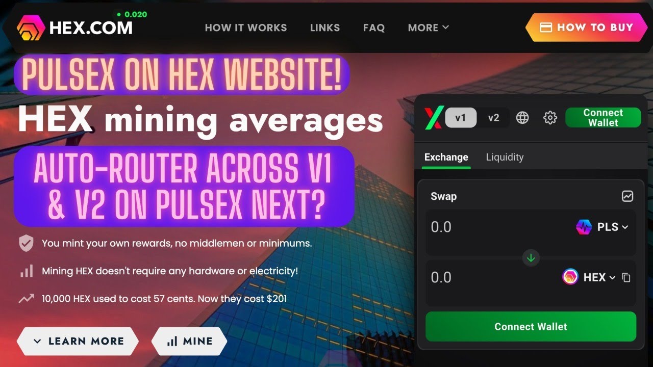 PulseX On Hex Website! Auto-router Across V1 & V2 On PulseX Next? - YouTube