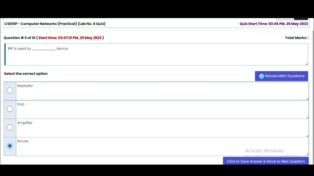 Cs610p Lab No 6 Quiz 2023 || Computer and Networks - YouTube