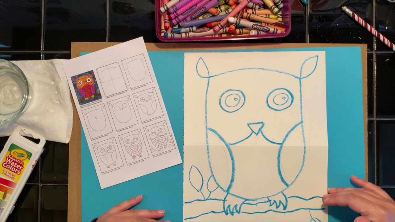 Watercolor Resist Owl - YouTube