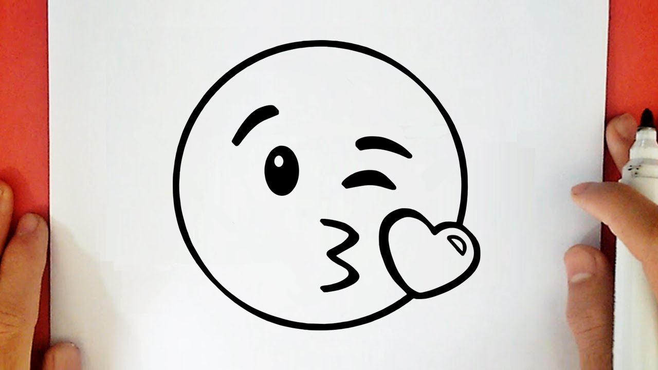 COME DISEGNARE UN EMOJI BACIO - YouTube
