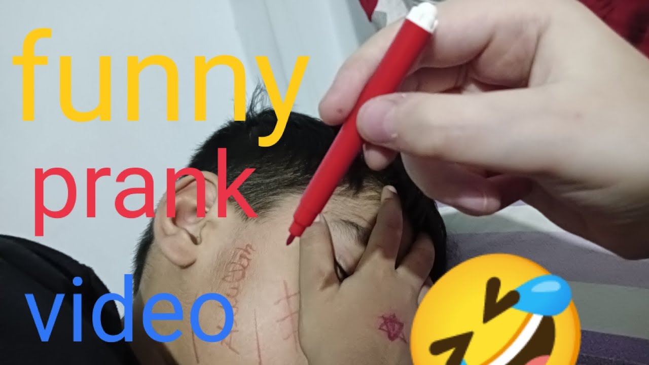 my brother in marker prank - YouTube