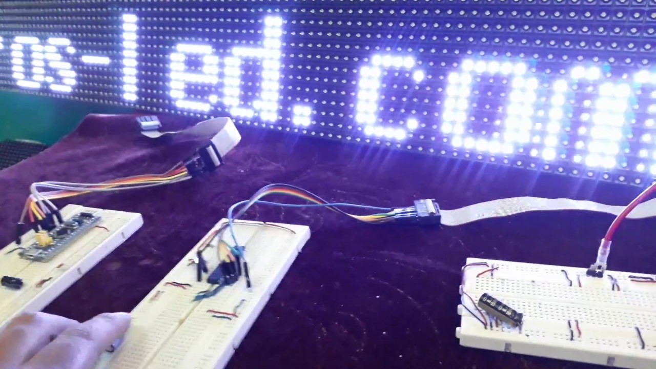 Matriz panel led 16x32 con PIC, AVR y STM32F - YouTube