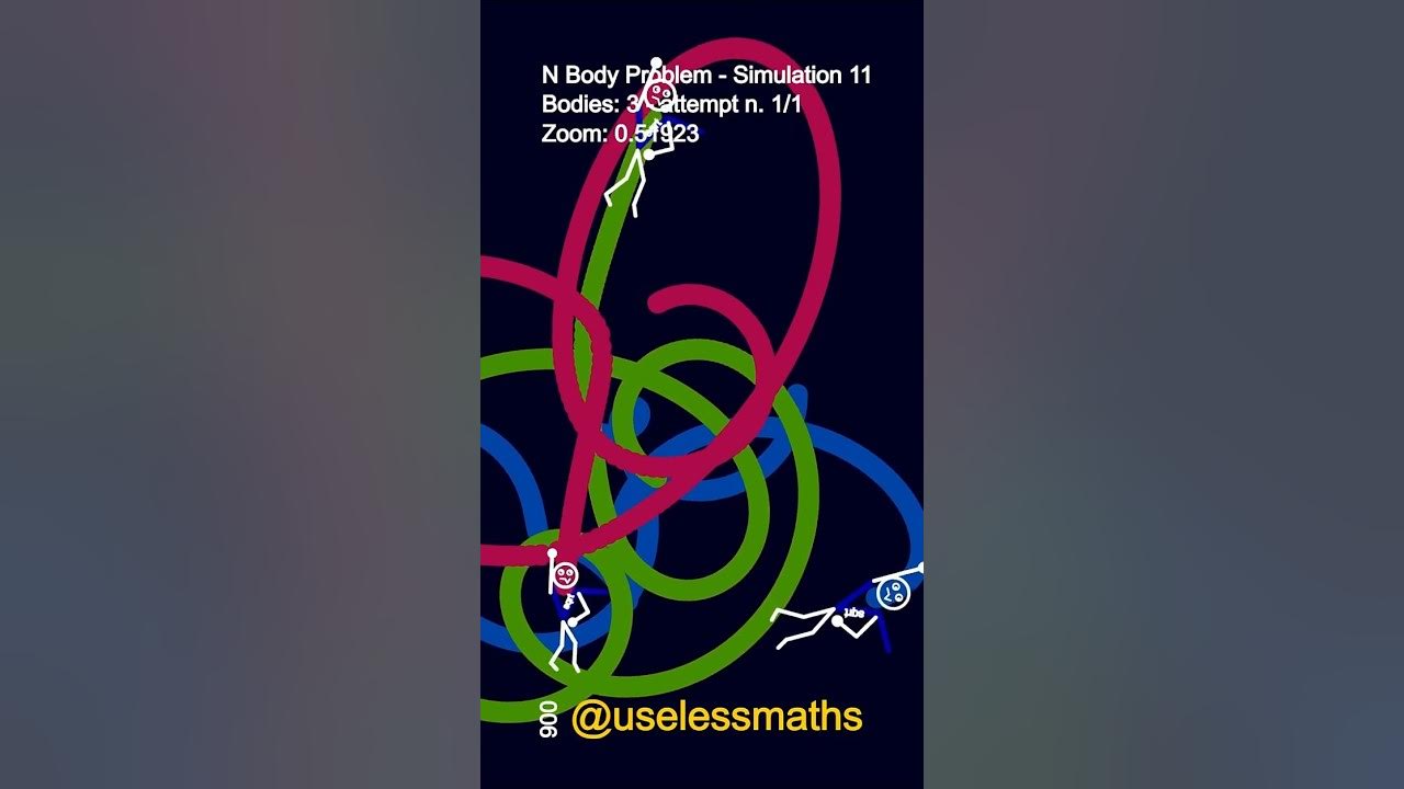 The n-body problem simulation up to 30 bodies #math #simulation #nbody #3bodyproblem #physics ...