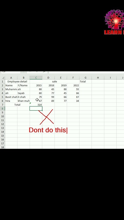 quickly sum//shorts//yt shorts//excel tricks - YouTube
