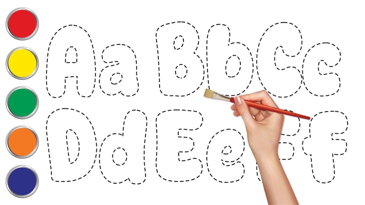 Let's Learn to Draw and Paint ABCDEFGH for Kids // Easy Step by Step ...