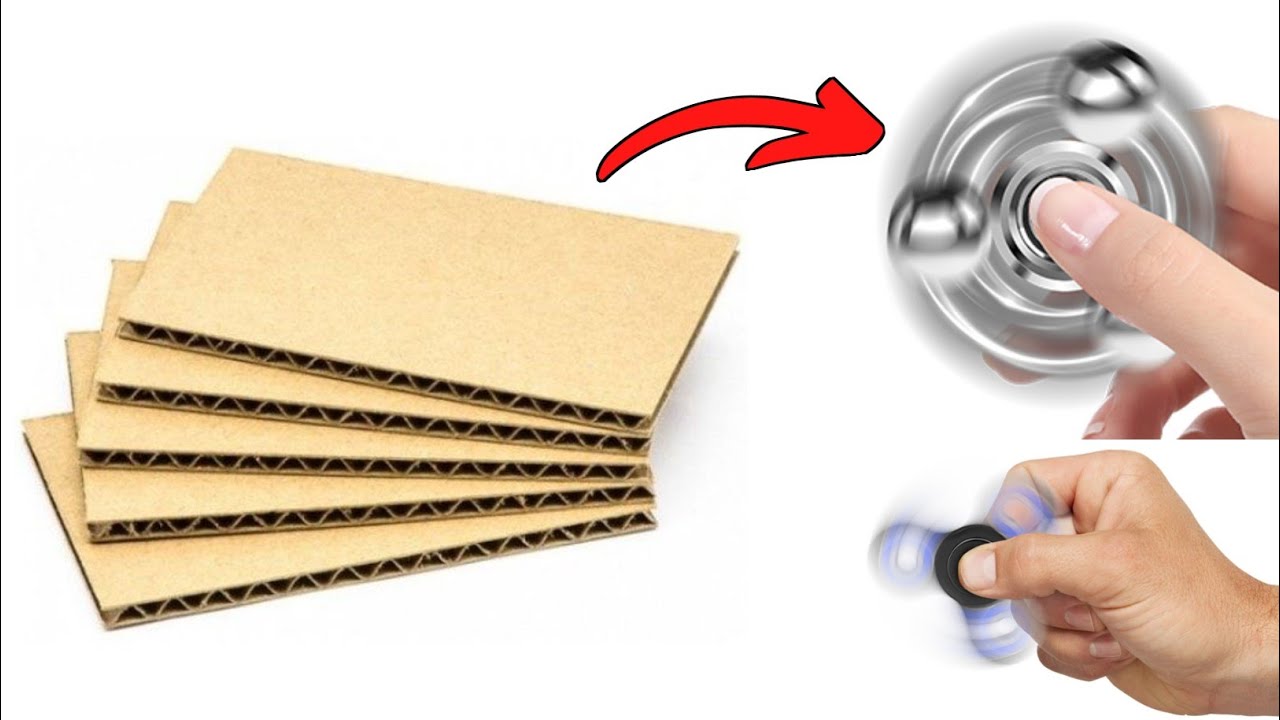 How to make A Fidget Spinner out of Cardboard/ WITHOUT BEARINGS - YouTube