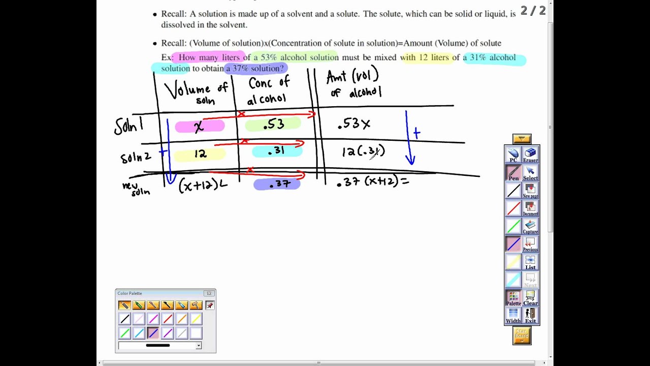 Mixture Word Problem YouTube Mixture Word Problem YouTube