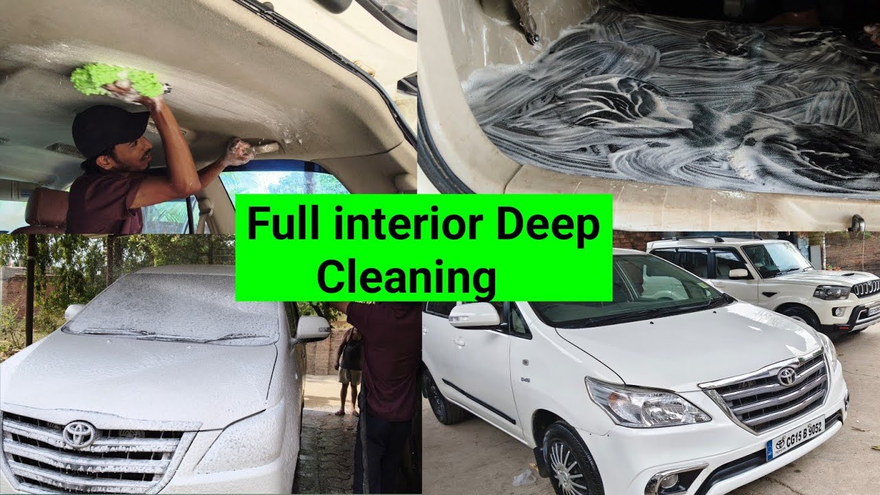 "Toyota Innova की धुलाई देखकर दंग रह जाएंगे | Full Interior & Roof ...