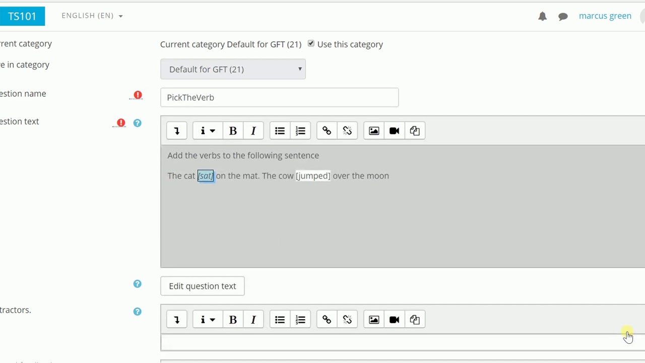 Gapfill Question with per gap feedback - YouTube