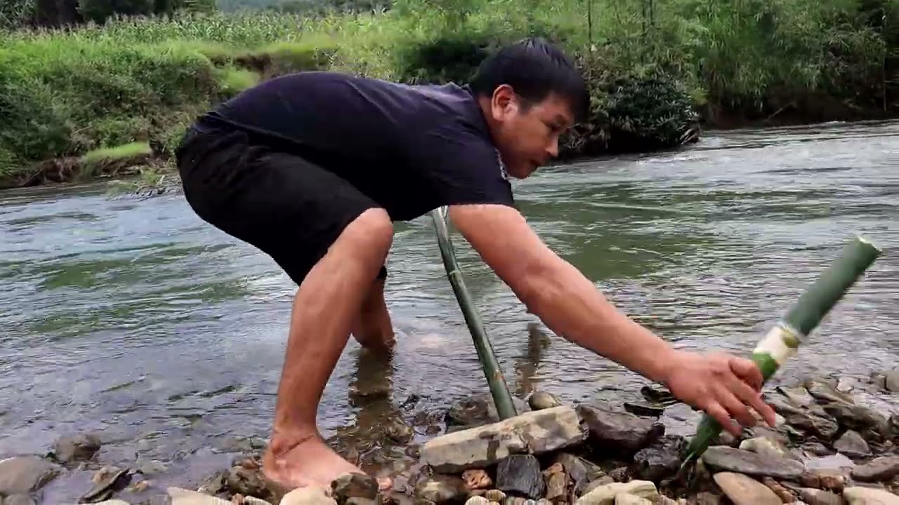 Survival Skills: Exciting Wild Fishing With A Fishing Rod, Catching A ...