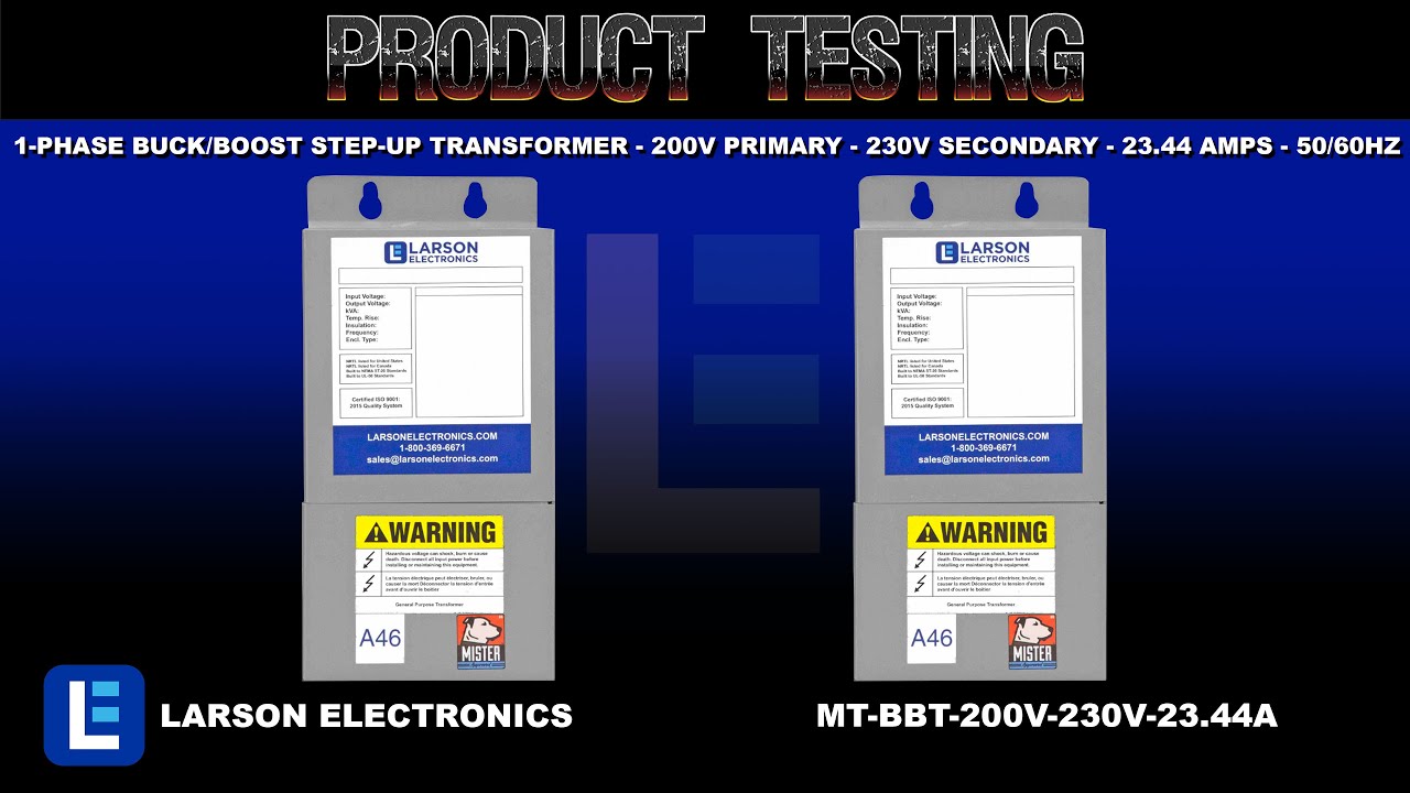 1-Phase Buck/Boost Step-Up Transformer - 200V Primary - 230V Secondary ...