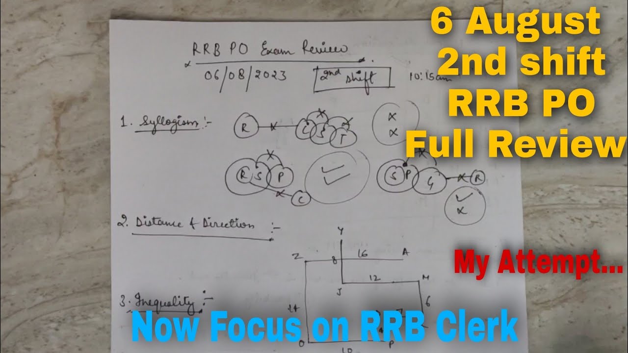 6 August 2nd shift RRB Po || Full Review || My Attempt.... - YouTube