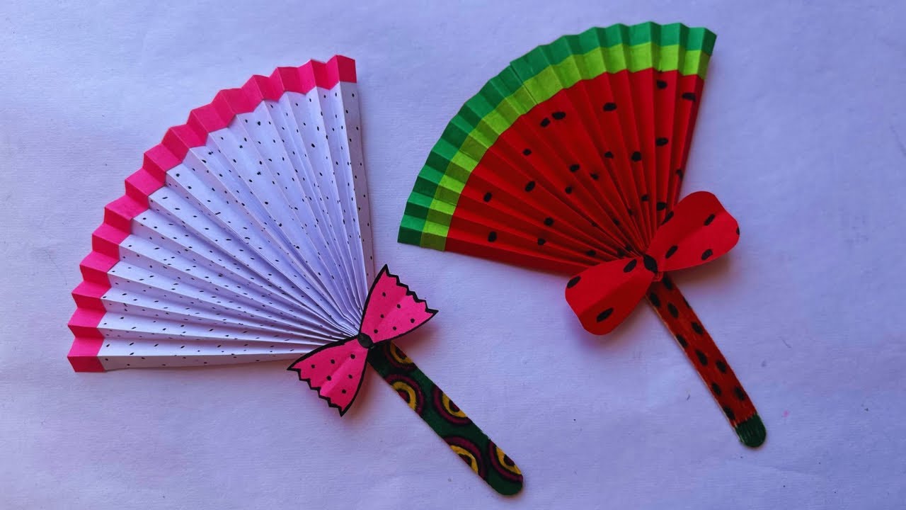 DIY craft 🍉 watermelon & dragon fruit paper craft idea 🍉 - YouTube