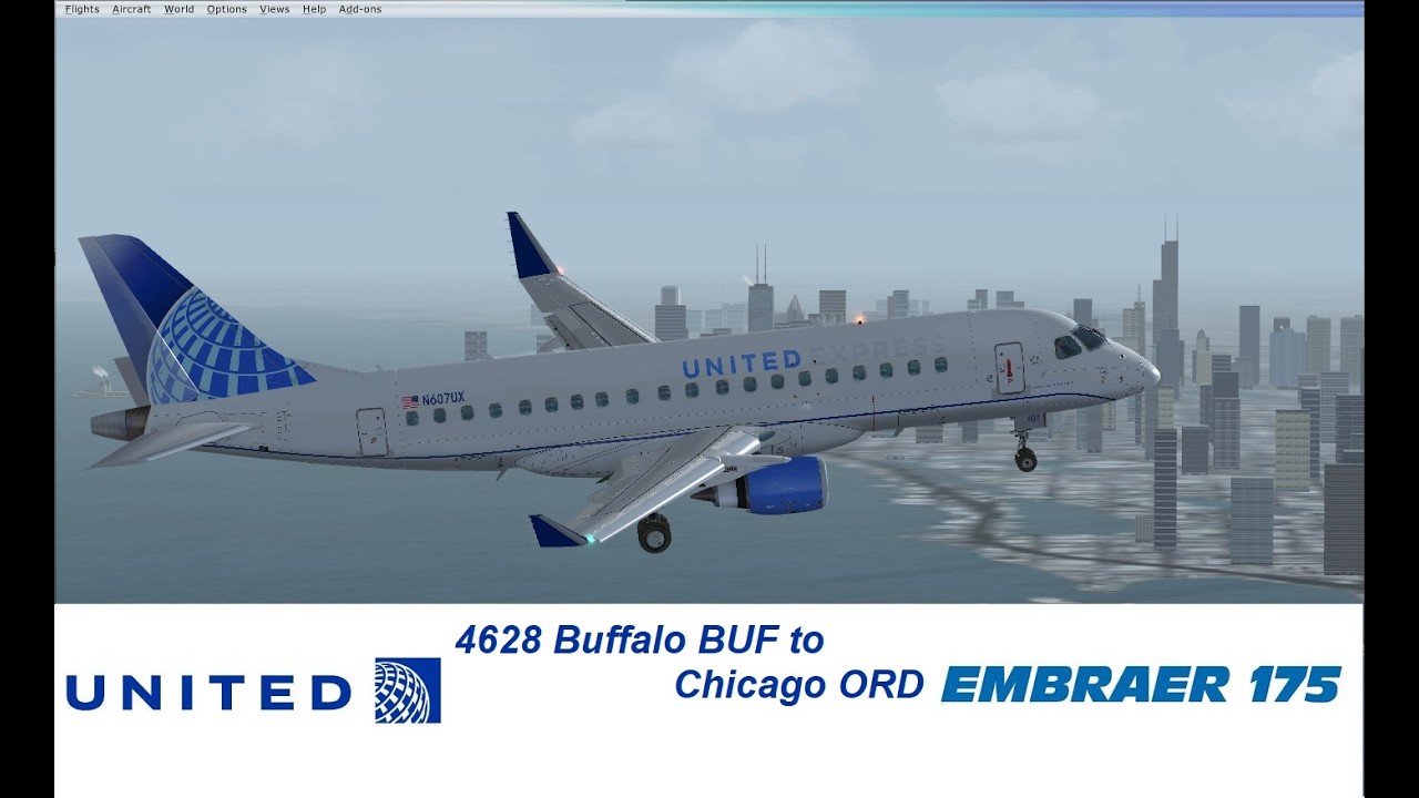 United 4628 Buffalo BUF to Chicago ORD v-721. - YouTube