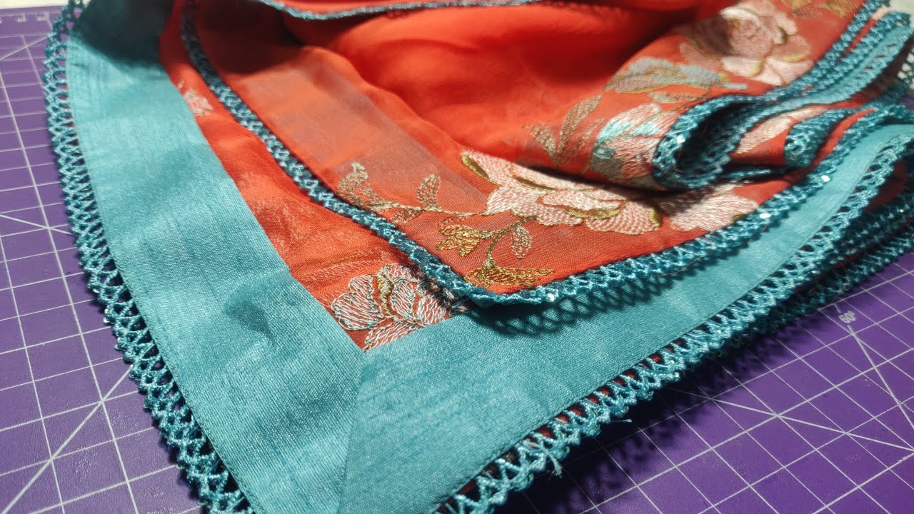 Shafon Dupatta Finishing with invisible lace || sewing @DressingMania ...