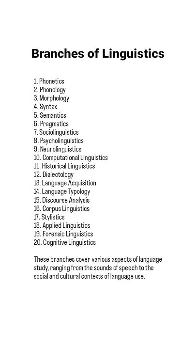branches of Linguistics. #linguistics #language #english # ...