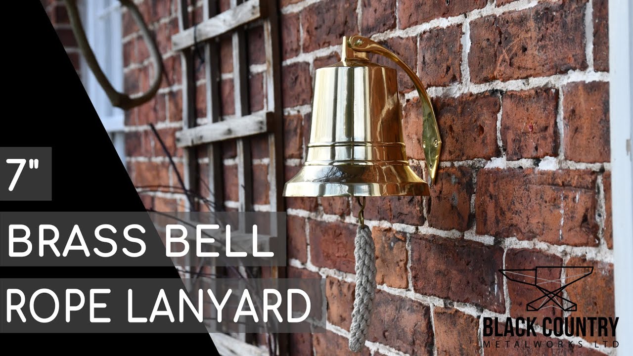 7" Brass Bell With Rope Lanyard - YouTube