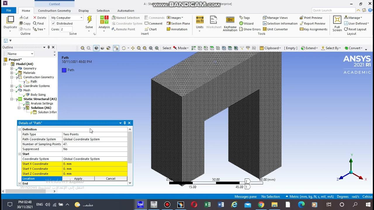 import Catia file in ANSYS and deflection and stress analysis - YouTube