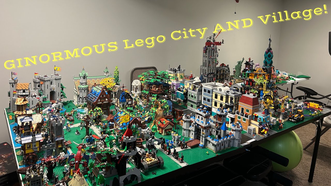 Full Overview of Our GINORMOUS Lego City AND Village - YouTube