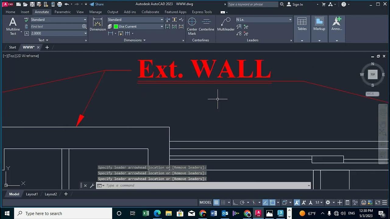 Autocad Multileader Tutorial Mtext Arrows Leaders Tips And Styles Youtube