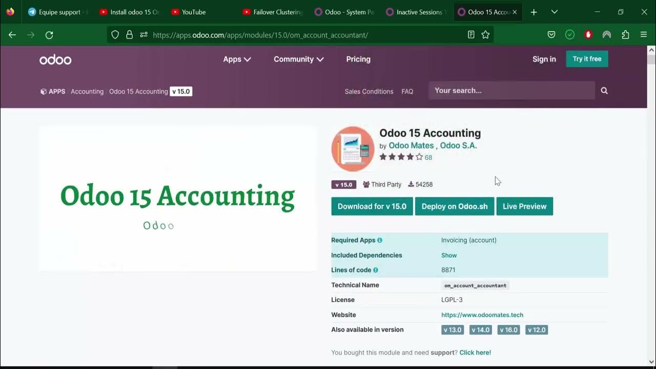 Installing Odoo 3rd party modules on Ubuntu-server 20 شرح عربي - YouTube