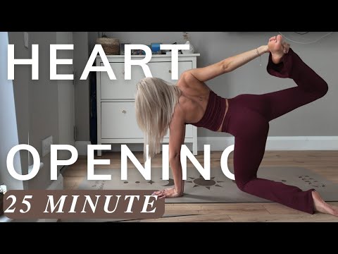 25 Minute Heart Opening Yoga Flow | Beginner Friendly Backbends & Chest ...