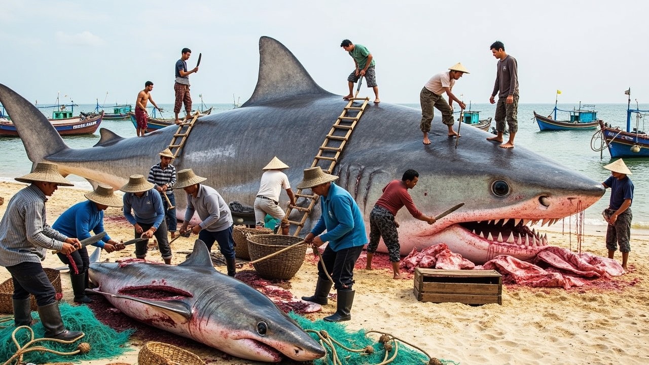 Unbelievable Shark Hunt And Tuna – Catching Giants with Bare Hands and ...