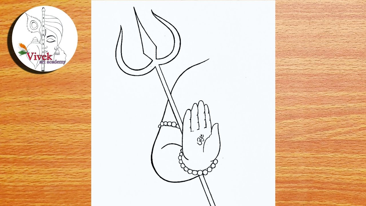 Bholenath with Trishul - Easy Drawing | How to Draw Mahadev | God ...