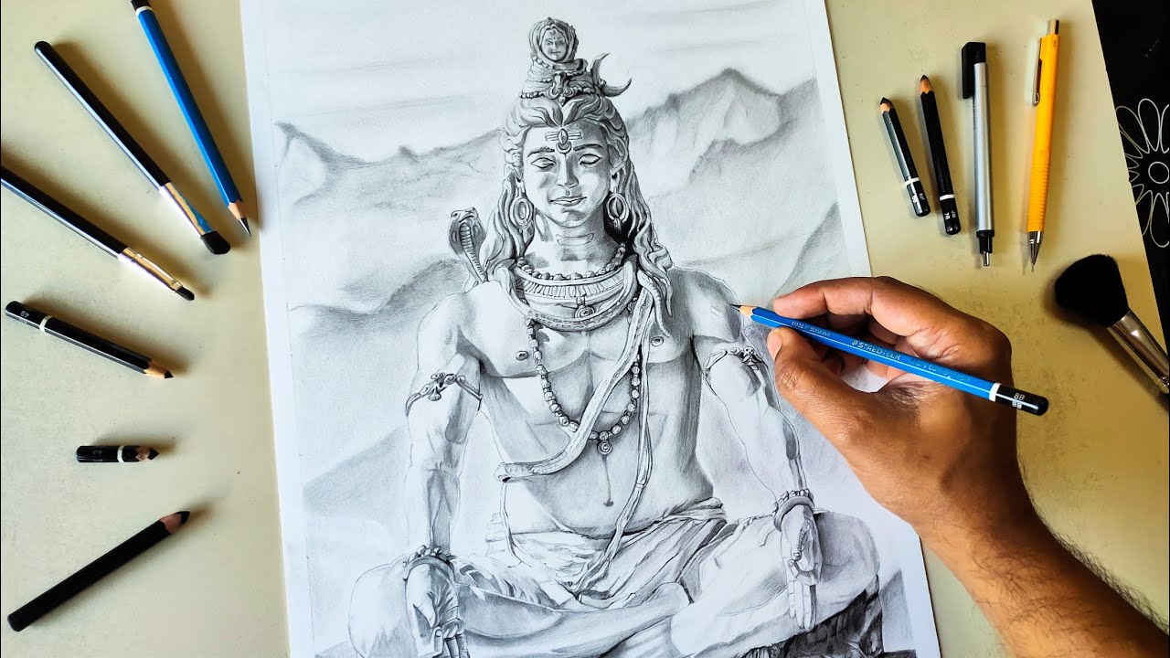 Lord Shiva Drawing I Mahadev Pencil Drawing I Time Lapse I Pradnyesh ...