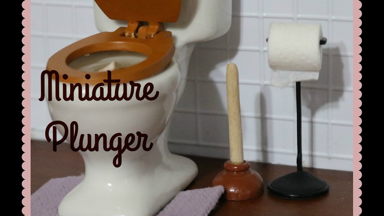 DIY Dollhouse How To Miniature Plunger Bathroom Accessories Polymer ...