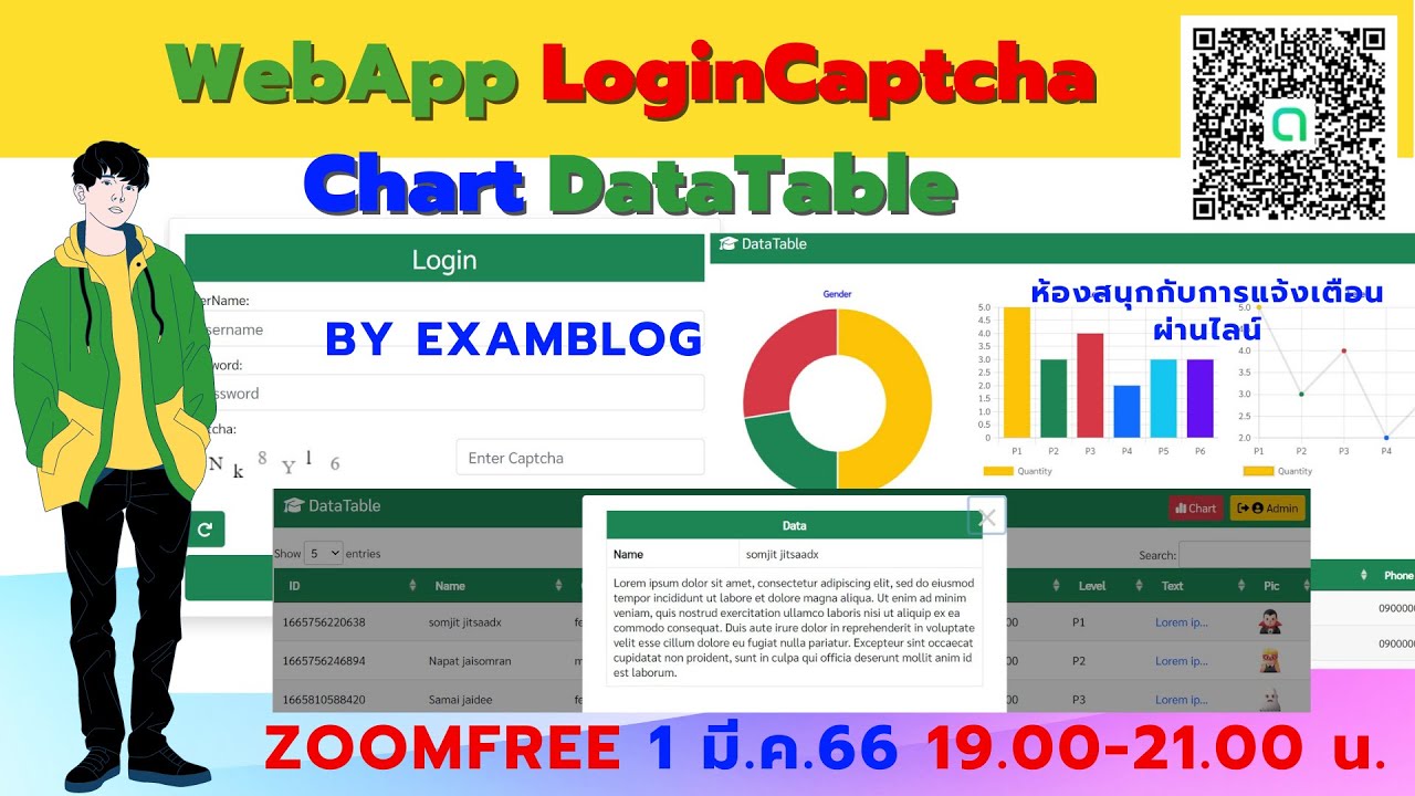 WebApp LoginCaptcha Chart DataTable - YouTube