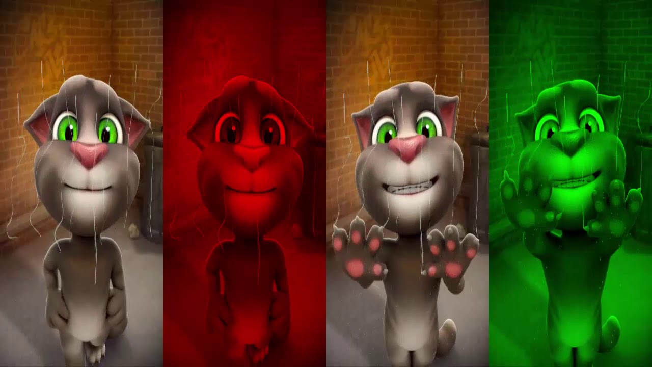 Talking Tom Cat VS Talking Tom Cat 2 Colors -- Tom Funny Movement - YouTube