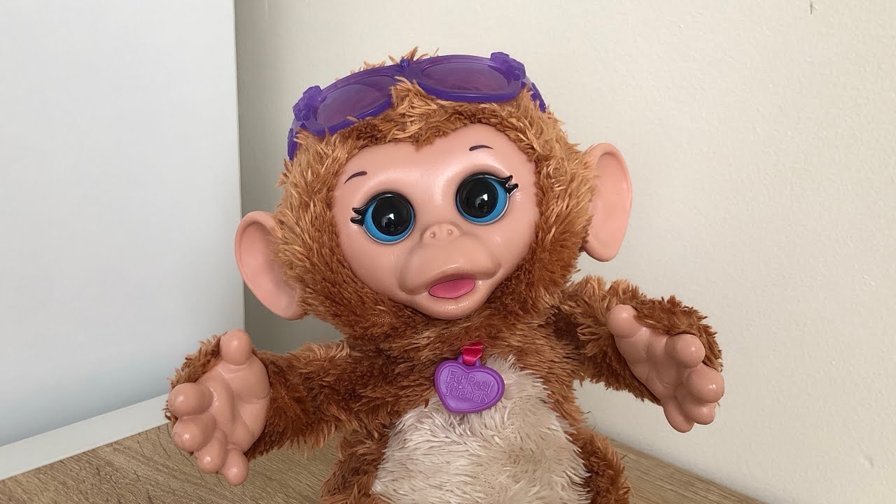 Furreal Friends Baby Cuddles My Giggly Monkey ASMR - YouTube