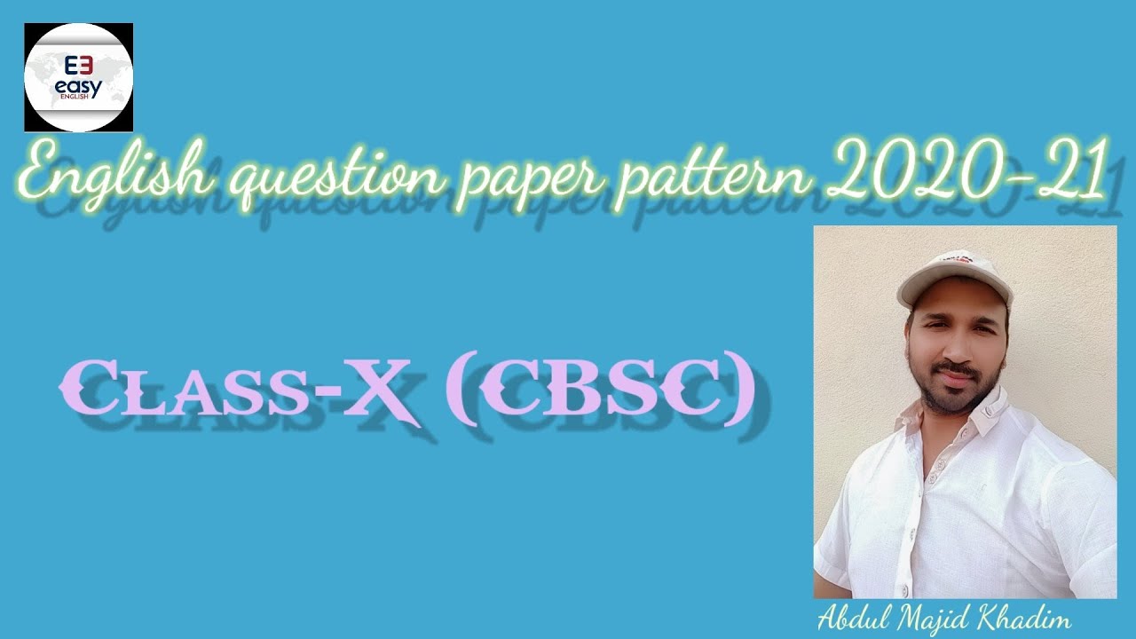 New Question Paper Pattern for 2020-2021 Class-X CBSE - YouTube