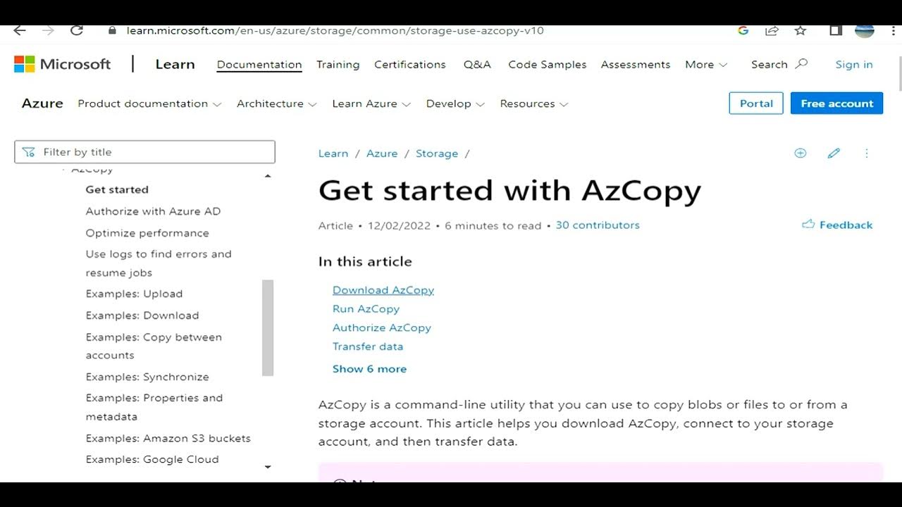 How To Download , Install And Use AZCOPY For Data Transfer To and From Azure - YouTube