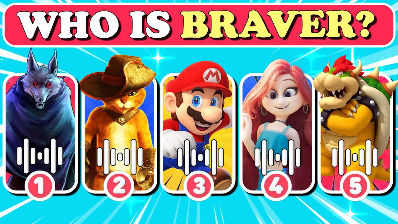 Guess Who Braver By Voice?|Netflix Puss In Boots Quiz, Super Mario Bros ...