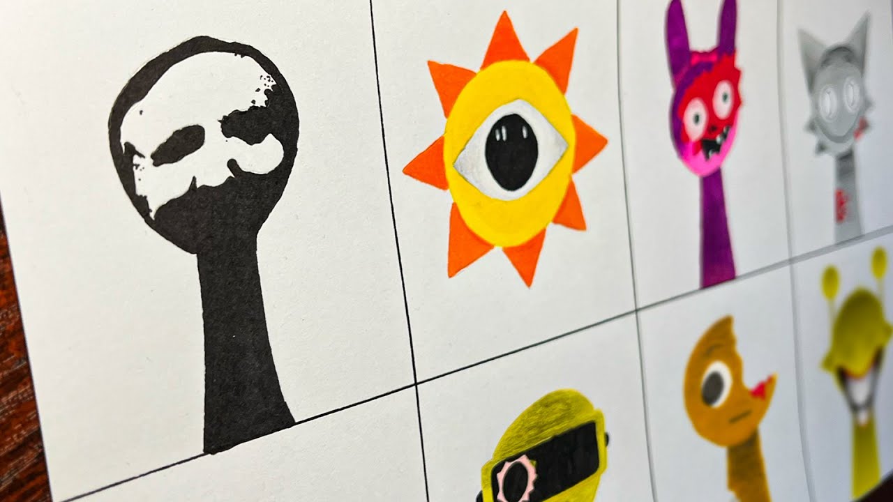 Drawing Incredibox Sprunki Horror Characters | Nightmare Modes - YouTube